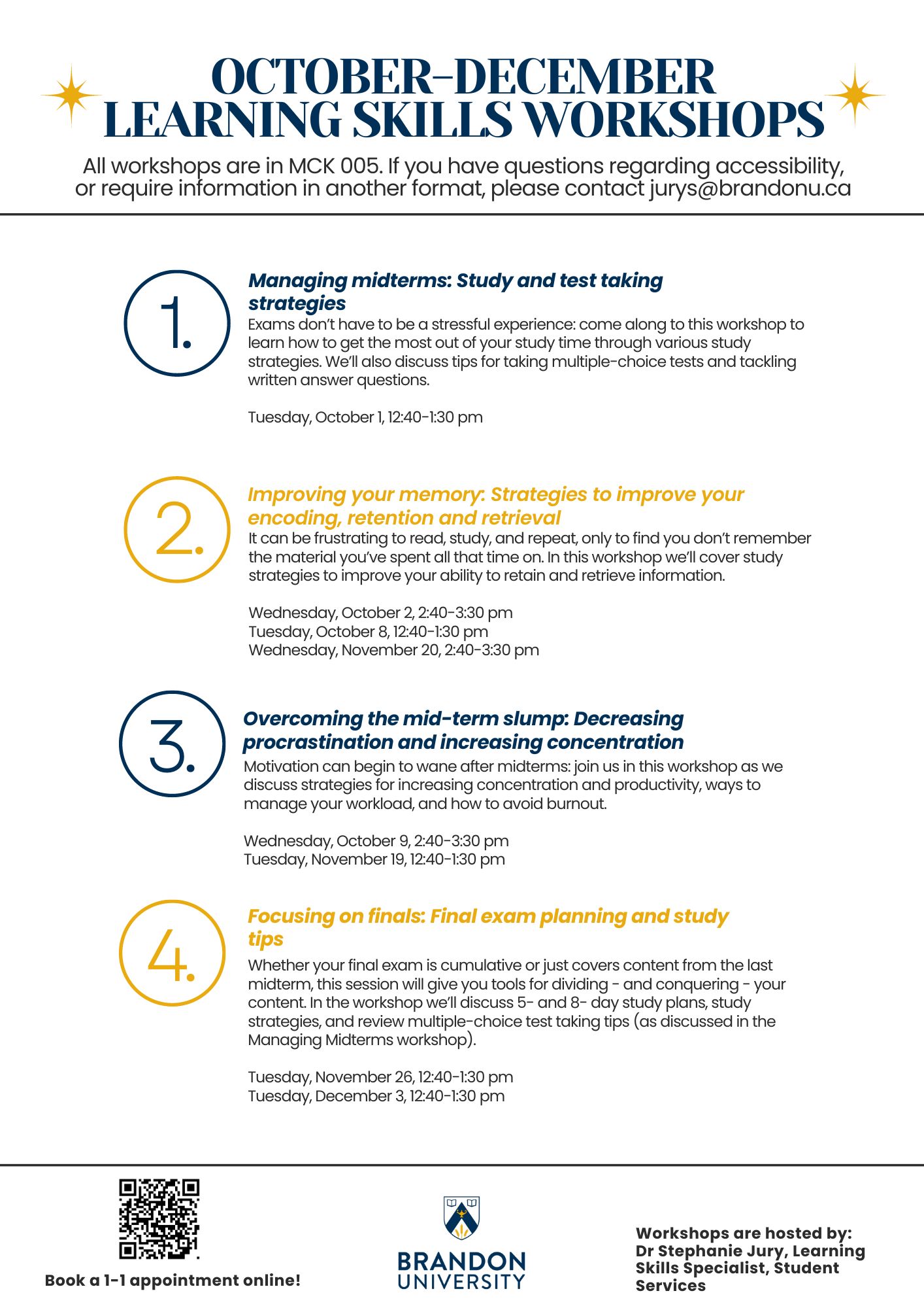 September-December 2024 Learning Skills Workshops | Academic Skills