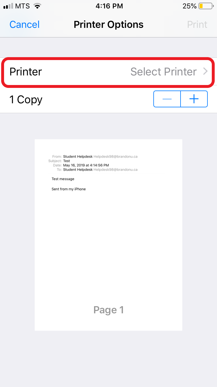 Student Printing for iOS | Helpdesk